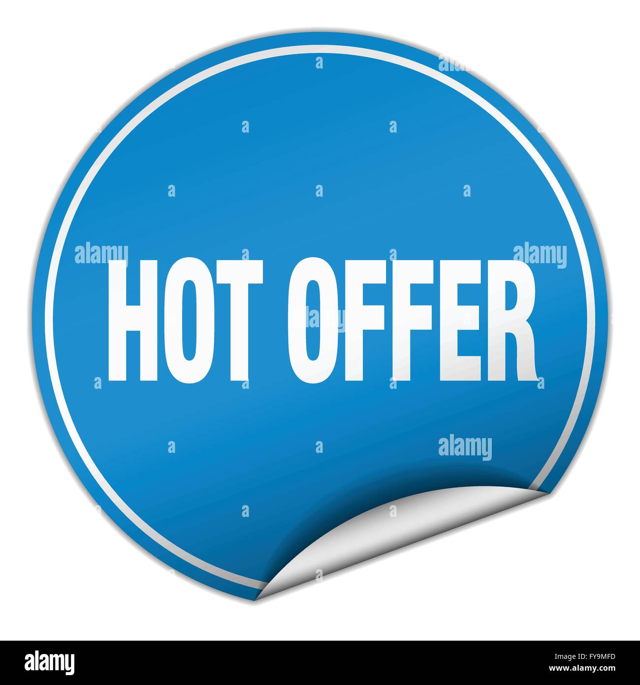 hot offer round blue sticker isolated on white Stock Vector Image & Art ...