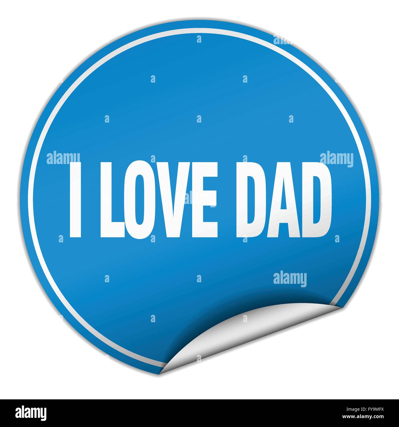 i love dad round blue sticker isolated on white Stock Vector Image ...
