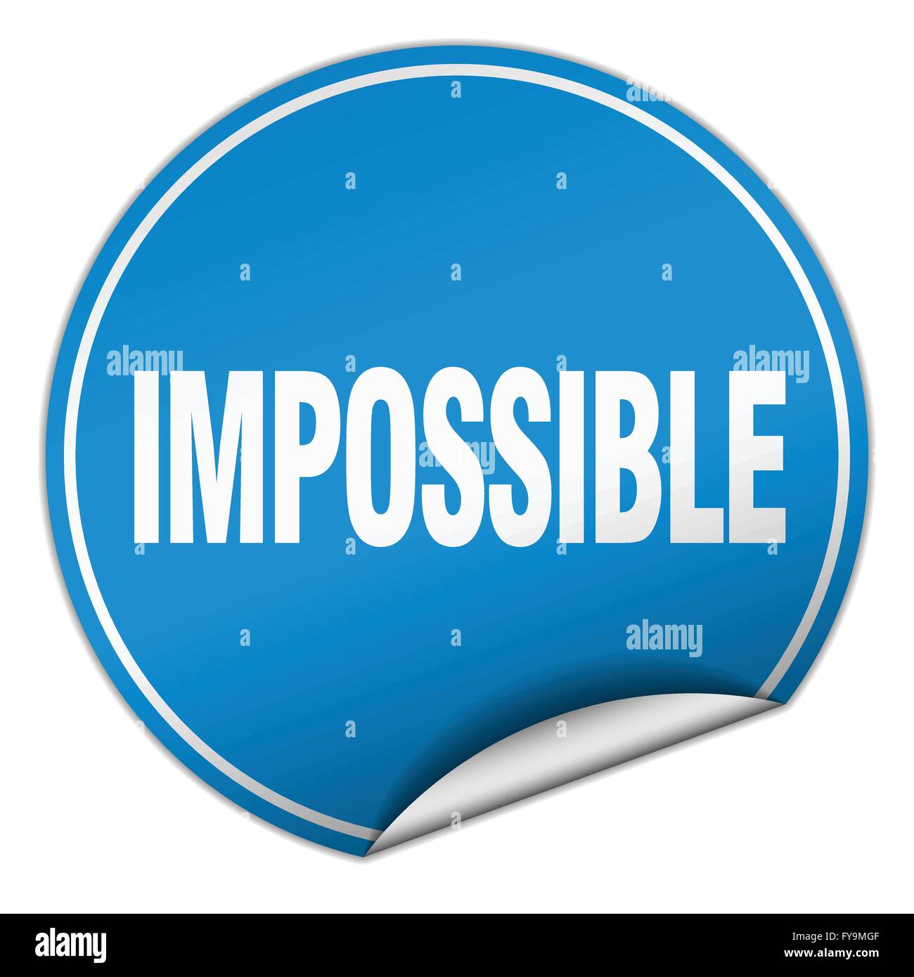 impossible round blue sticker isolated on white Stock Vector Image ...