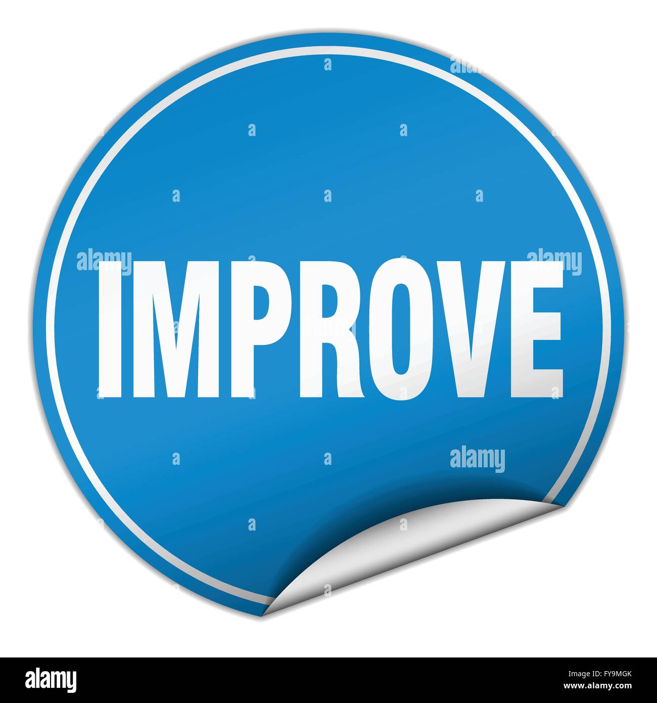 improve round blue sticker isolated on white Stock Vector Image & Art ...
