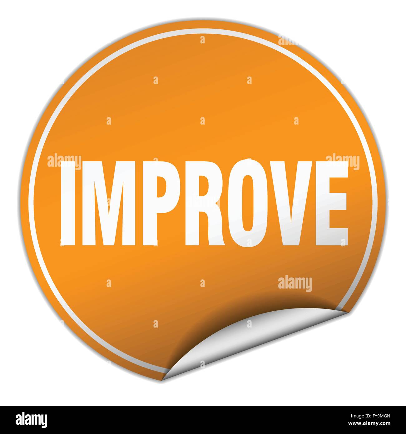 improve round orange sticker isolated on white Stock Vector Image & Art ...