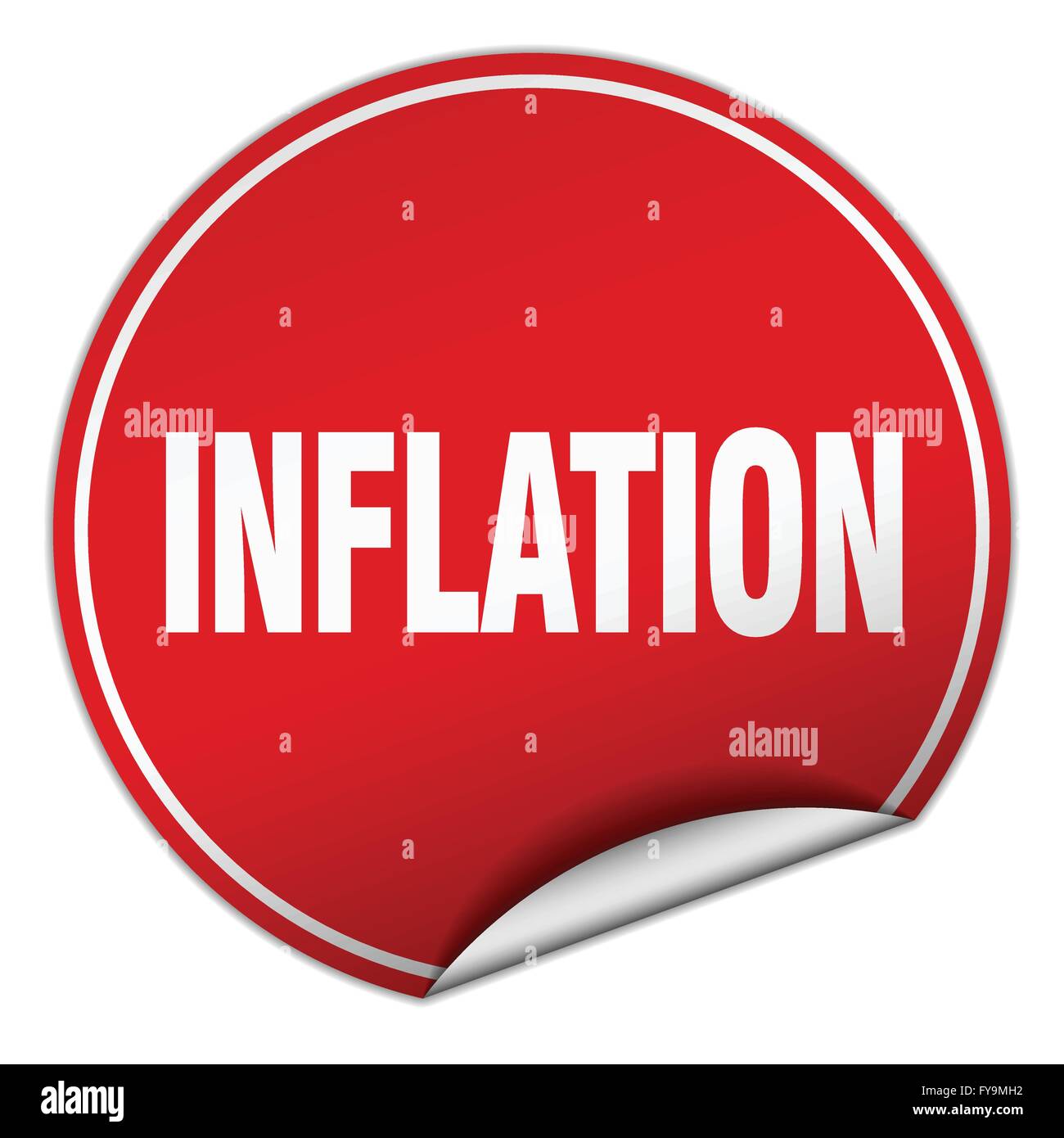 inflation round red sticker isolated on white Stock Vector Image & Art ...
