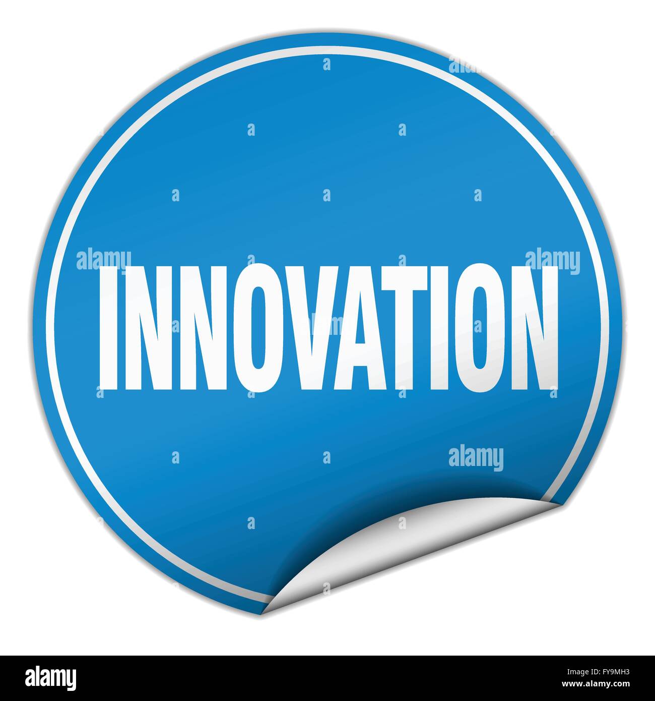 innovation round blue sticker isolated on white Stock Vector Image ...