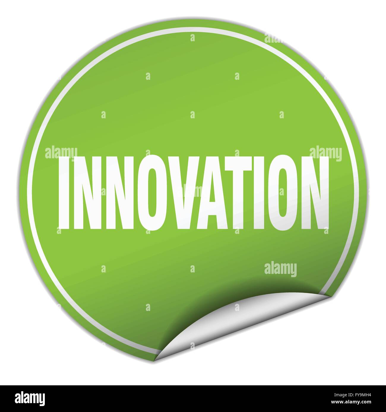 innovation round green sticker isolated on white Stock Vector Image ...