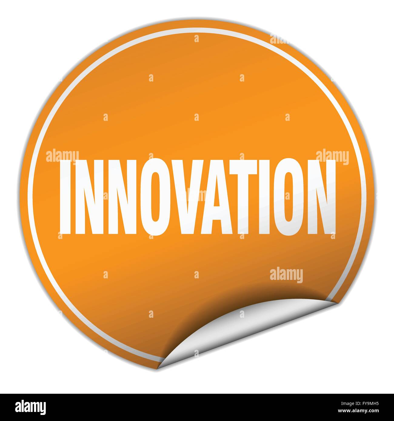 innovation round orange sticker isolated on white Stock Vector Image ...