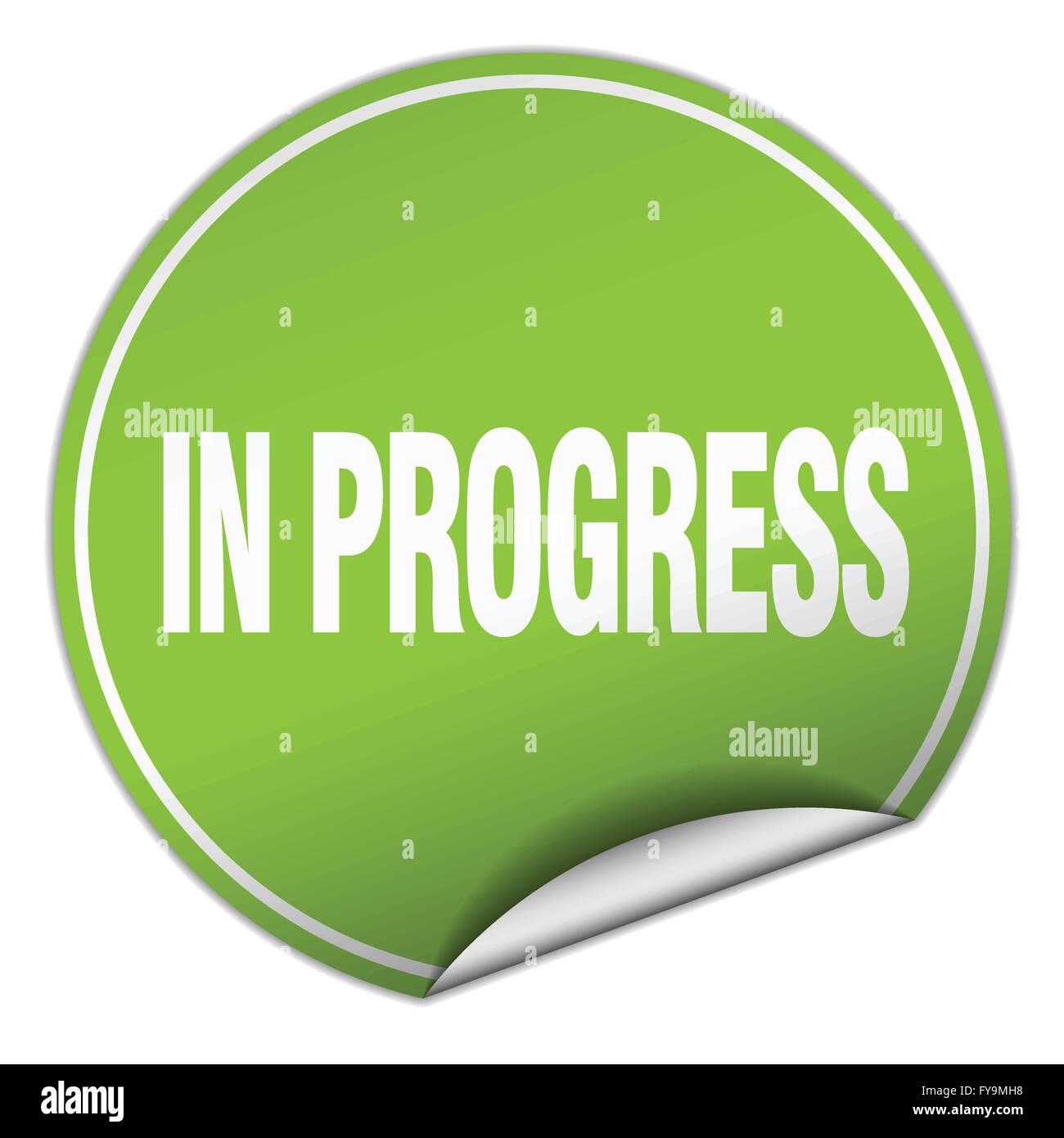 in progress round green sticker isolated on white Stock Vector Image ...