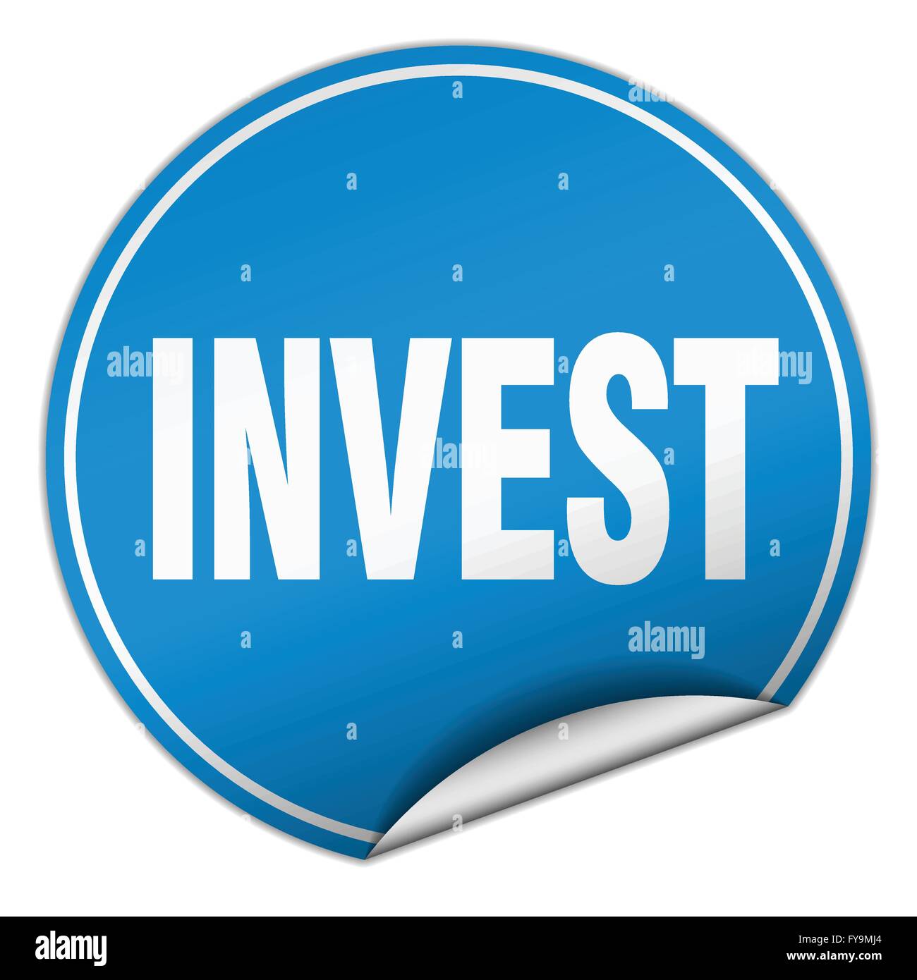 invest round blue sticker isolated on white Stock Vector Image & Art ...