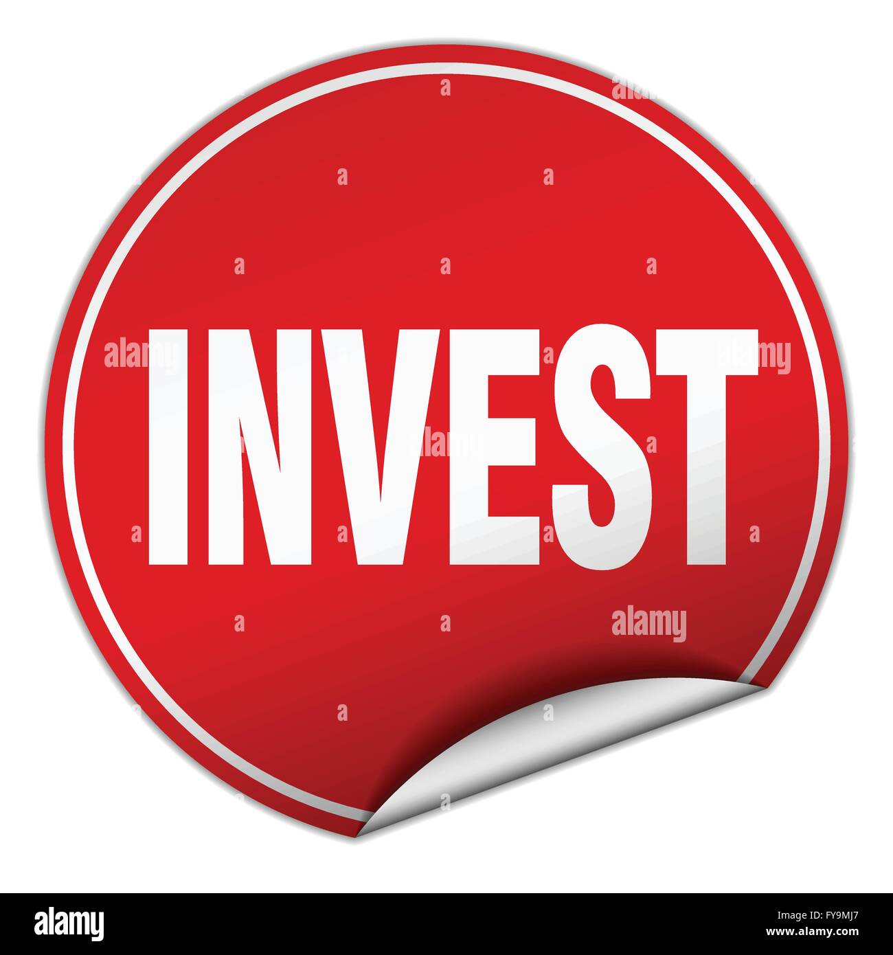 invest round red sticker isolated on white Stock Vector Image & Art - Alamy