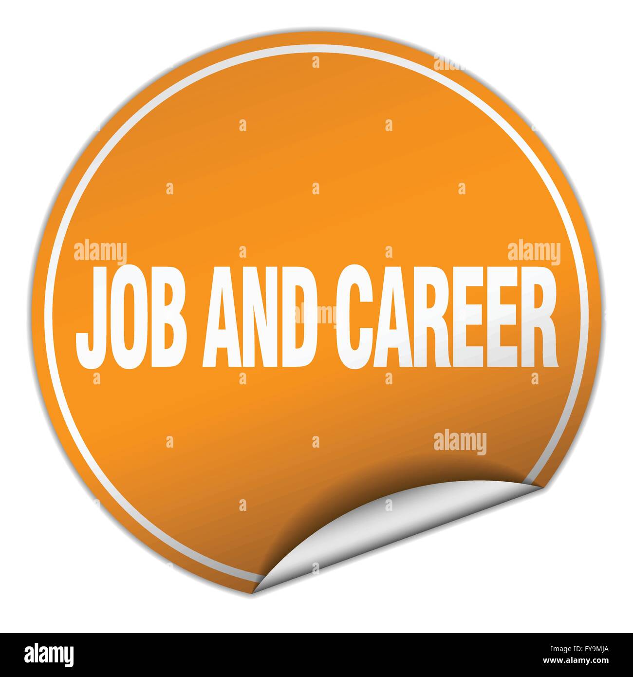 job and career round orange sticker isolated on white Stock Vector ...