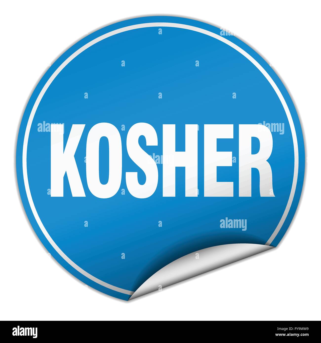 kosher round blue sticker isolated on white Stock Vector Image & Art ...