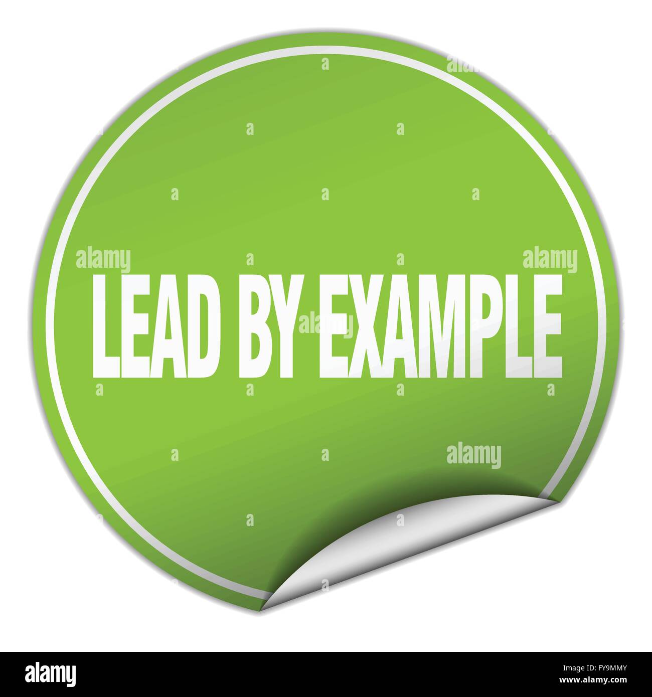 lead by example round green sticker isolated on white Stock Vector ...