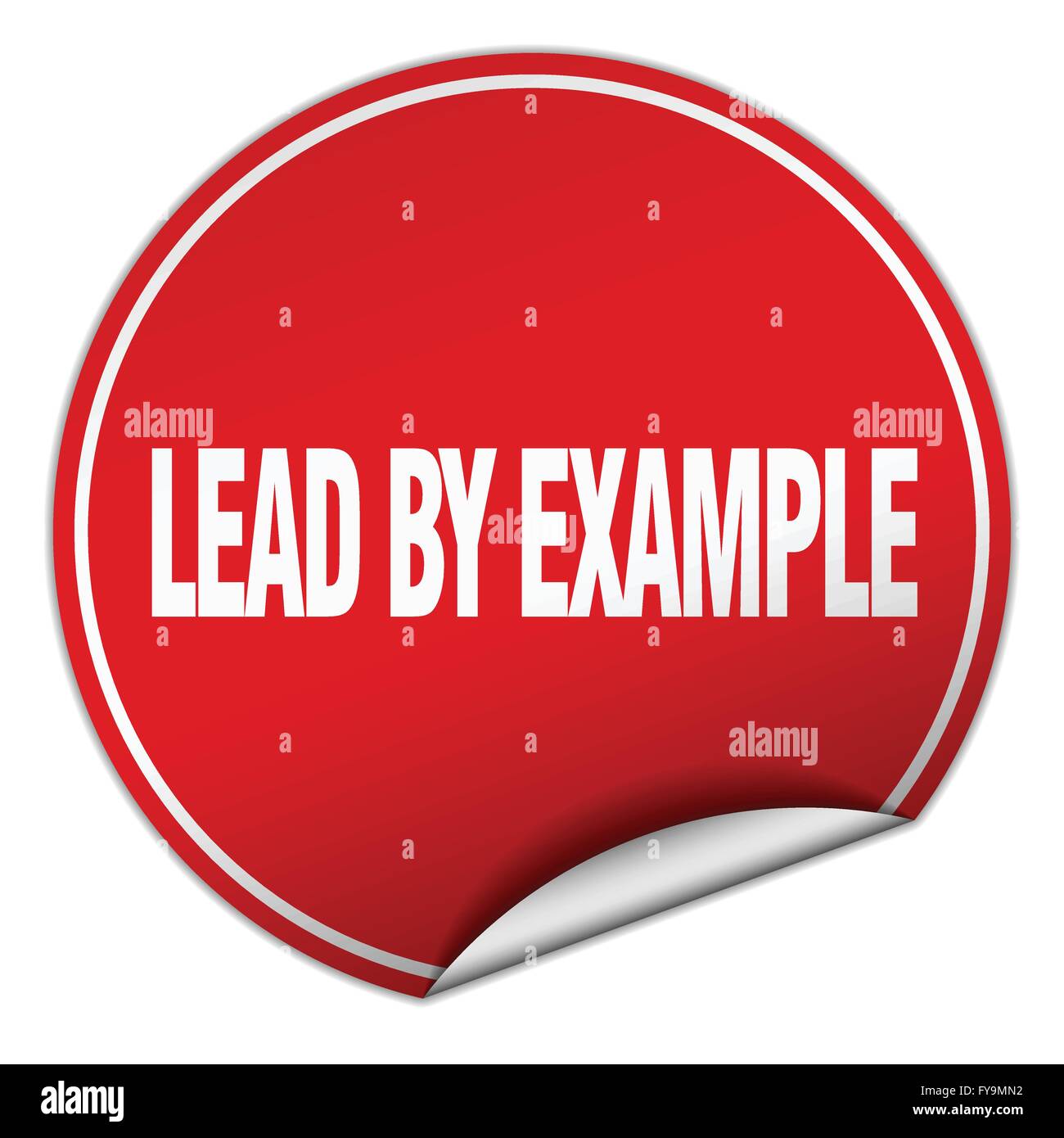 lead by example round red sticker isolated on white Stock Vector Image ...