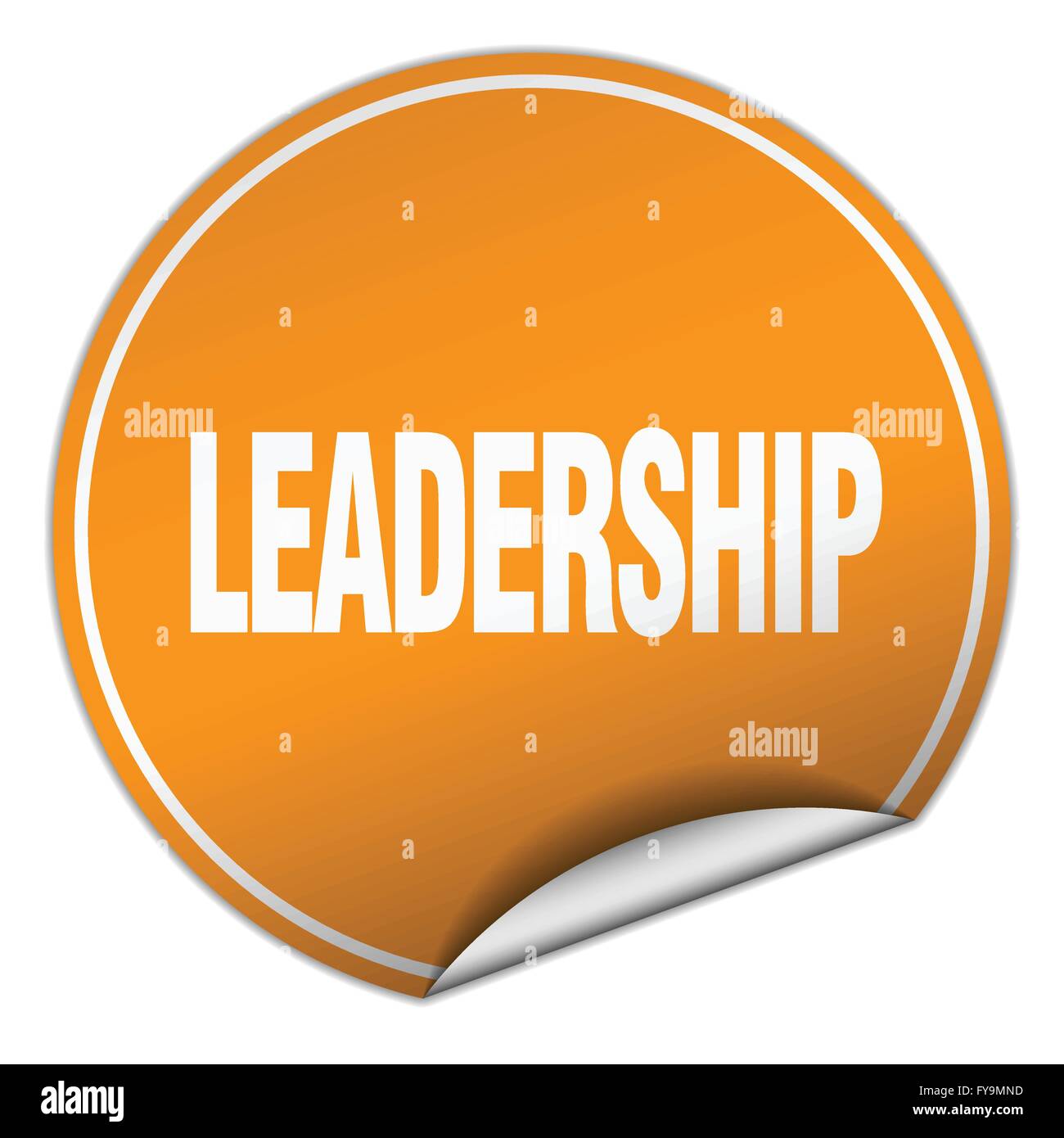 leadership round orange sticker isolated on white Stock Vector Image ...
