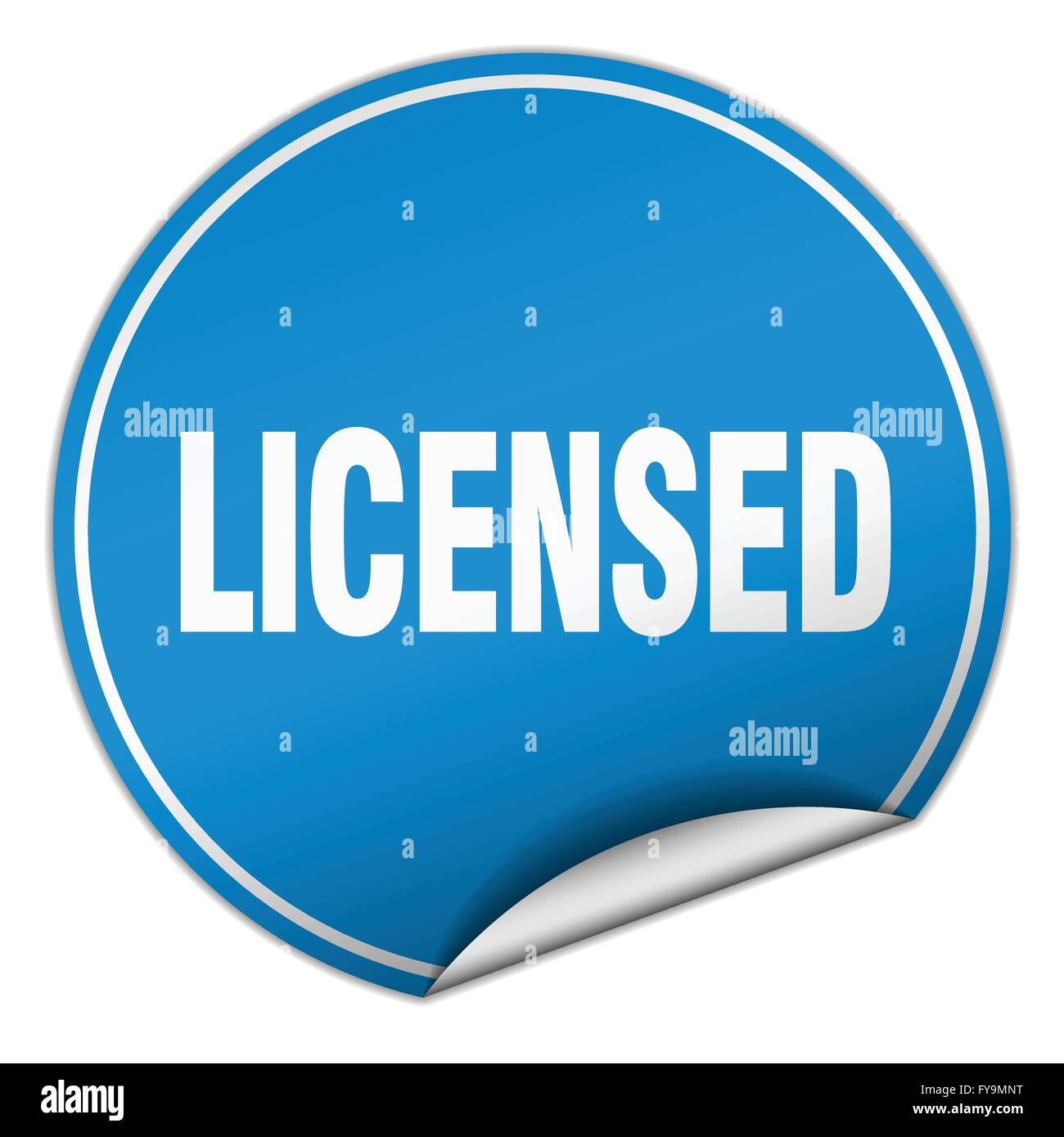 licensed round blue sticker isolated on white Stock Vector Image & Art ...
