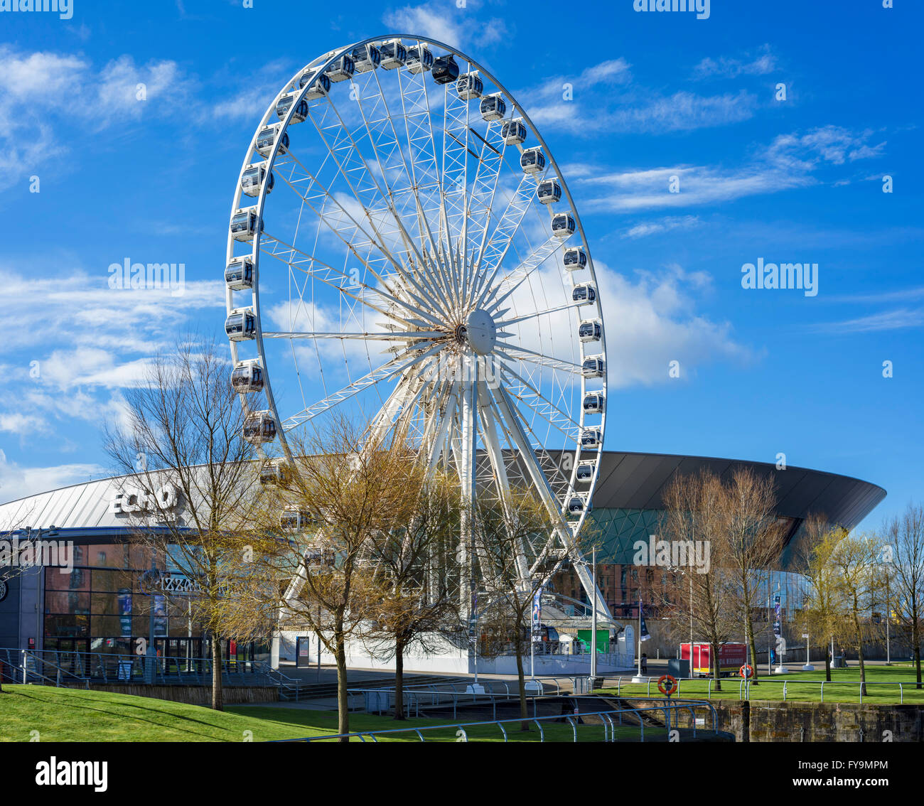 The Echo Arena and Wheel of Liverpool, Albert Dock area, Liverpool ...