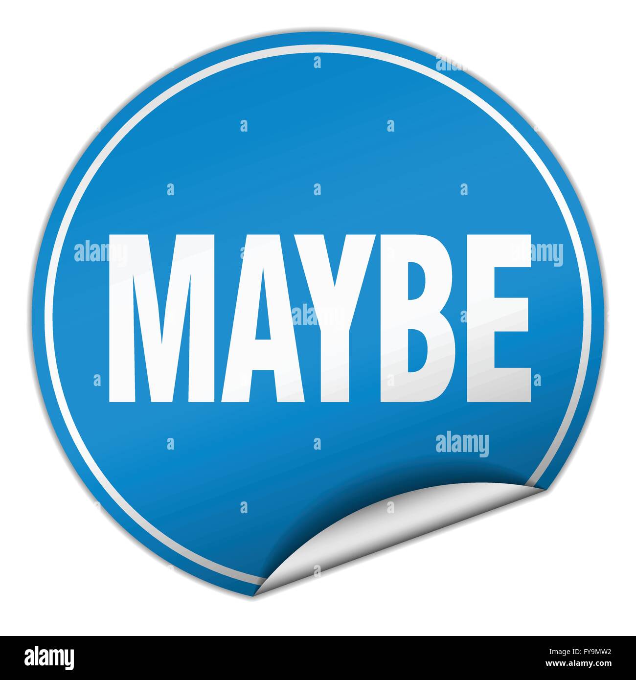 maybe round blue sticker isolated on white Stock Vector Image & Art - Alamy