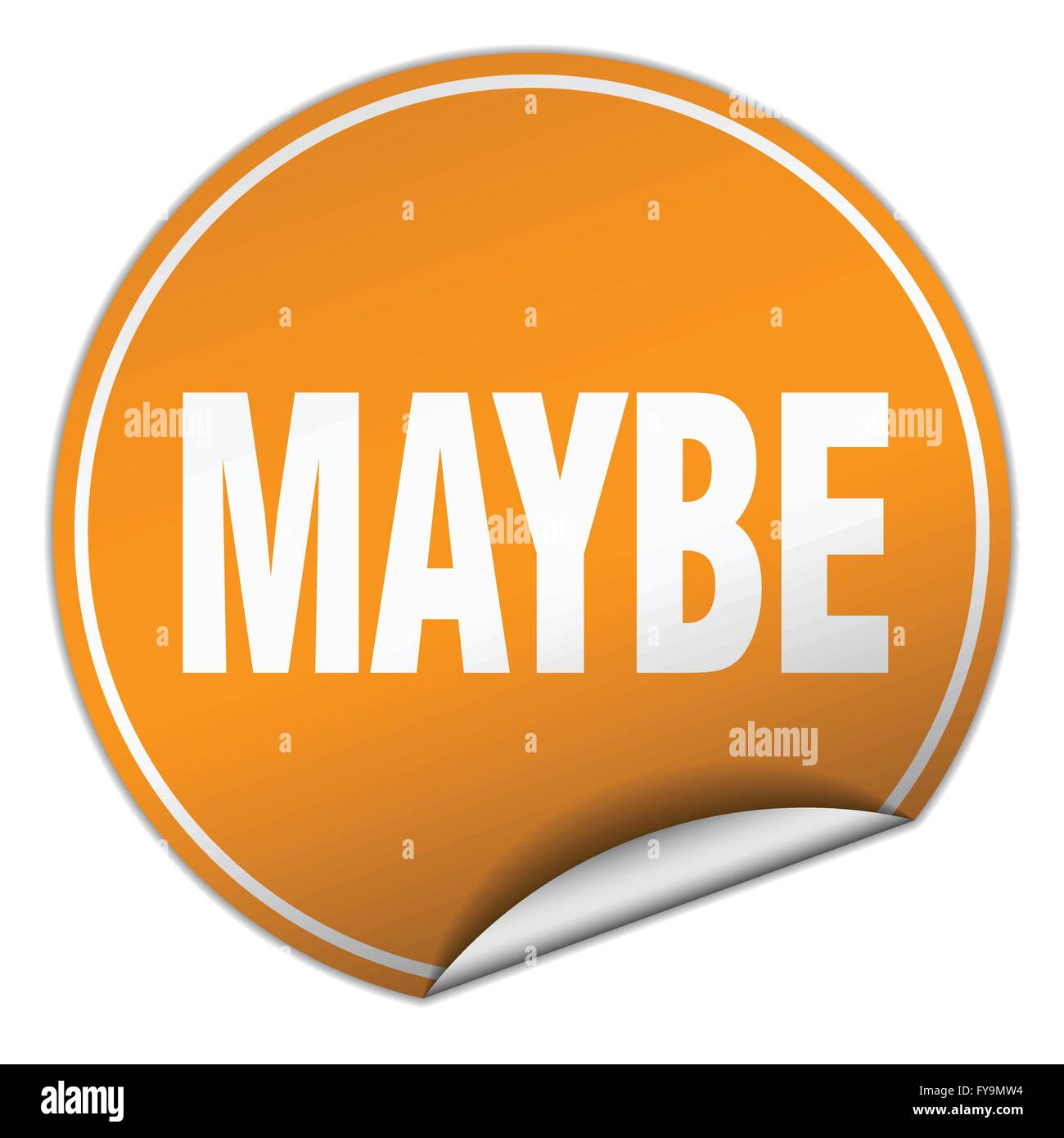 maybe round orange sticker isolated on white Stock Vector Image & Art ...
