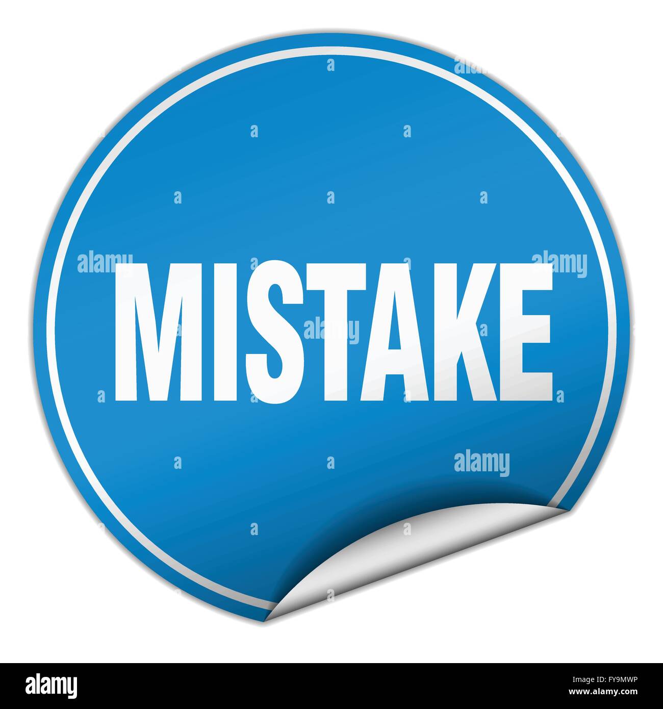 mistake round blue sticker isolated on white Stock Vector Image & Art ...