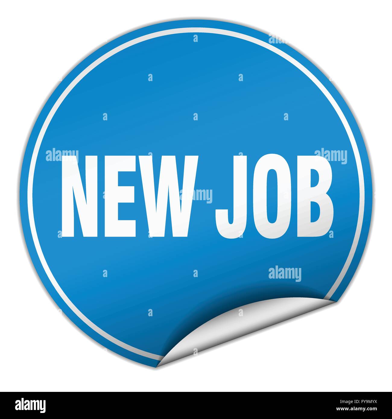 new job round blue sticker isolated on white Stock Vector Image & Art ...