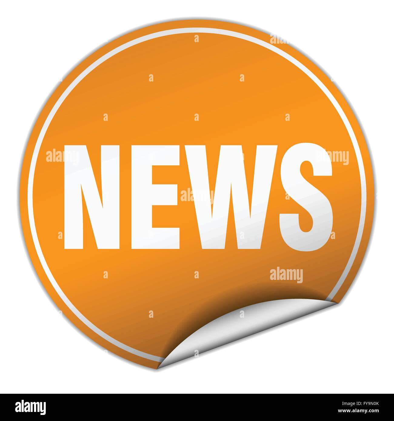 news round orange sticker isolated on white Stock Vector Image & Art ...