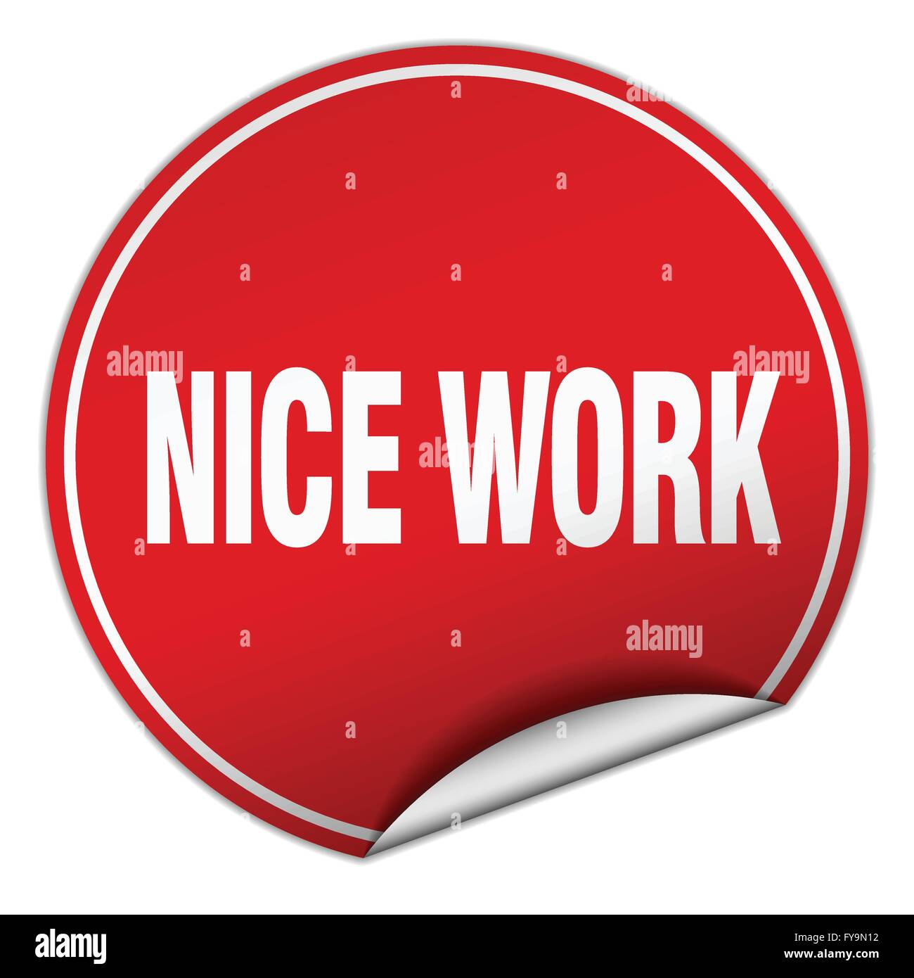 nice work round red sticker isolated on white Stock Vector Image & Art ...