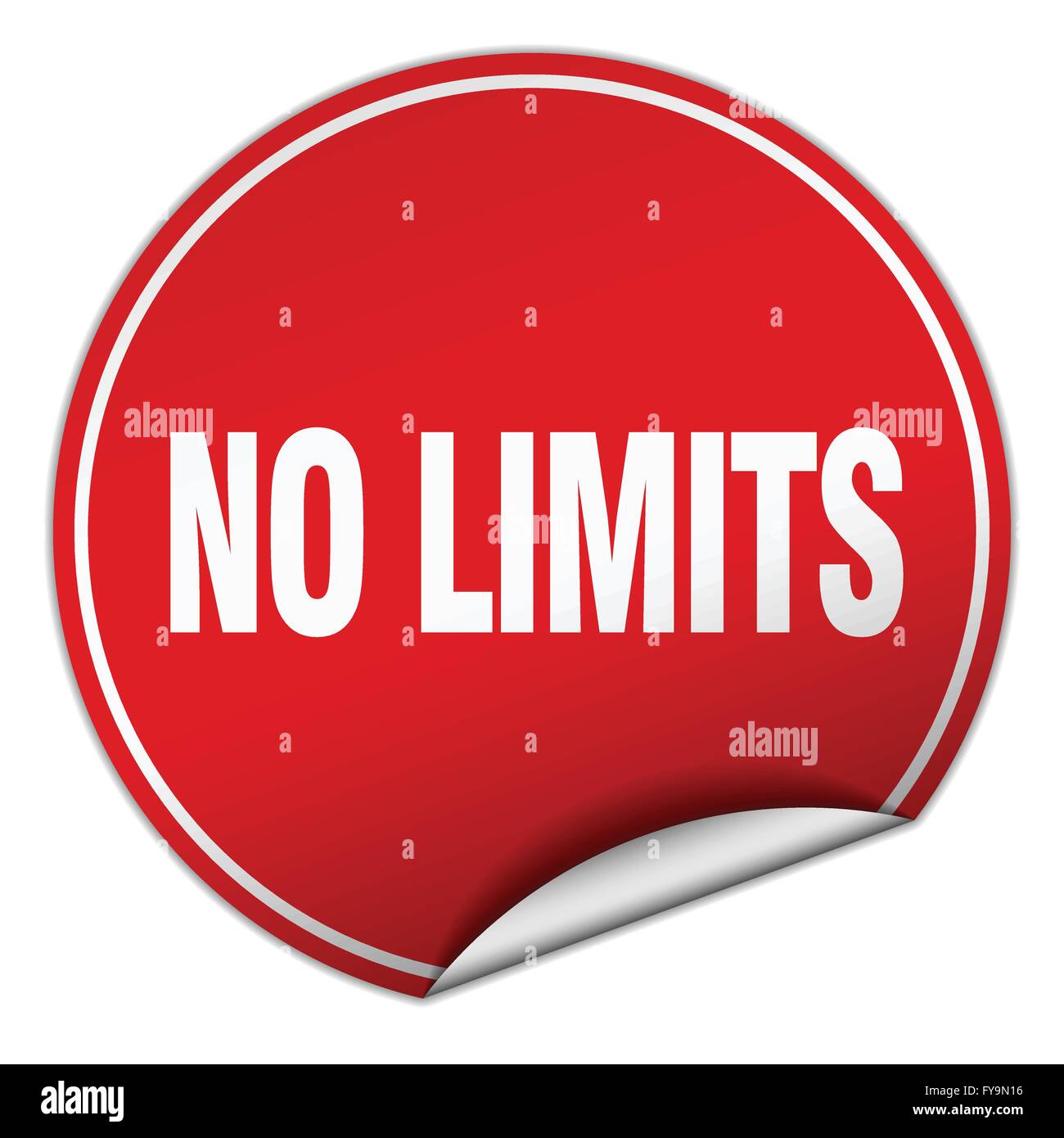 no limits round red sticker isolated on white Stock Vector Image & Art ...