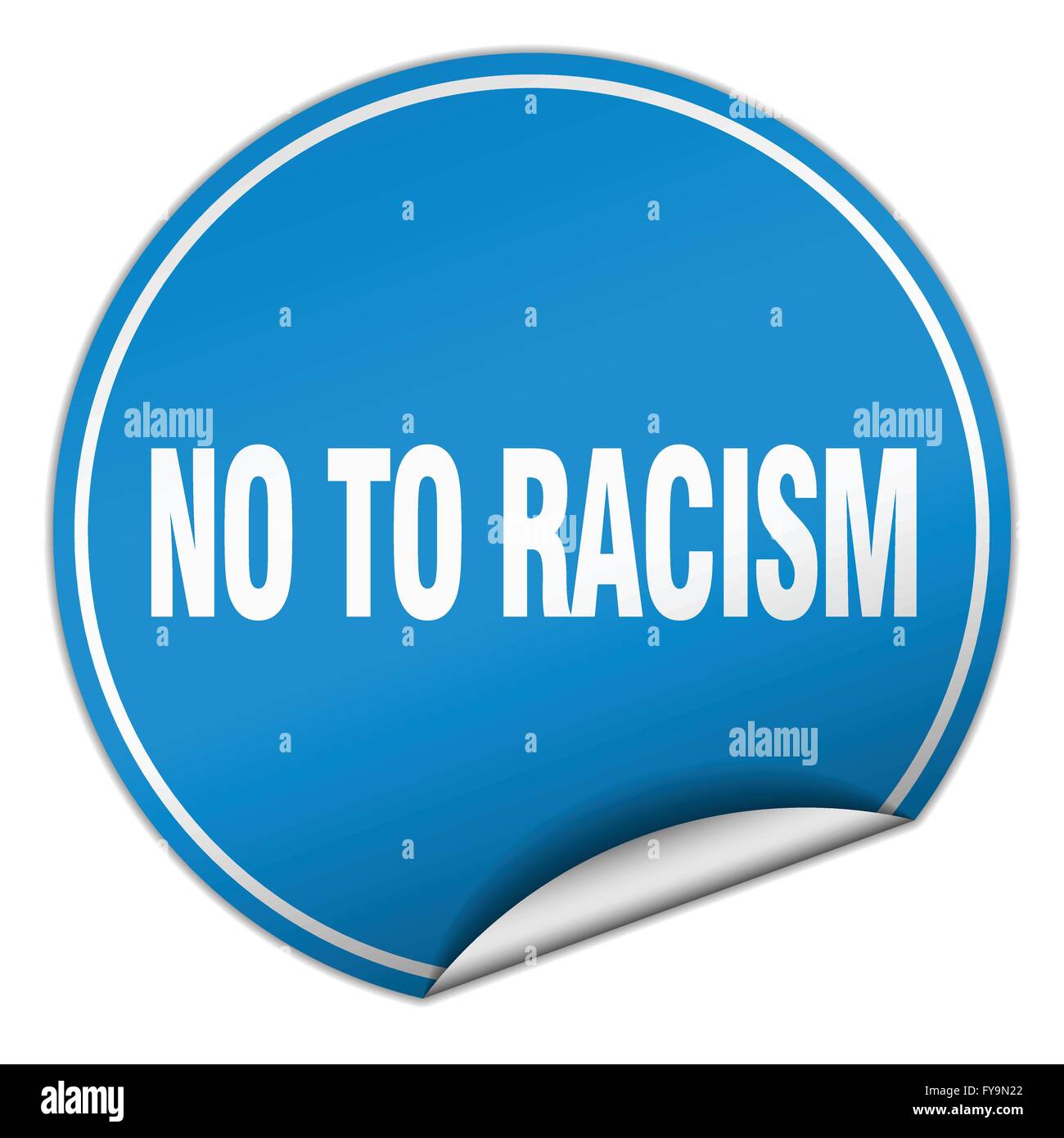 no to racism round blue sticker isolated on white Stock Vector Image & Art - Alamy