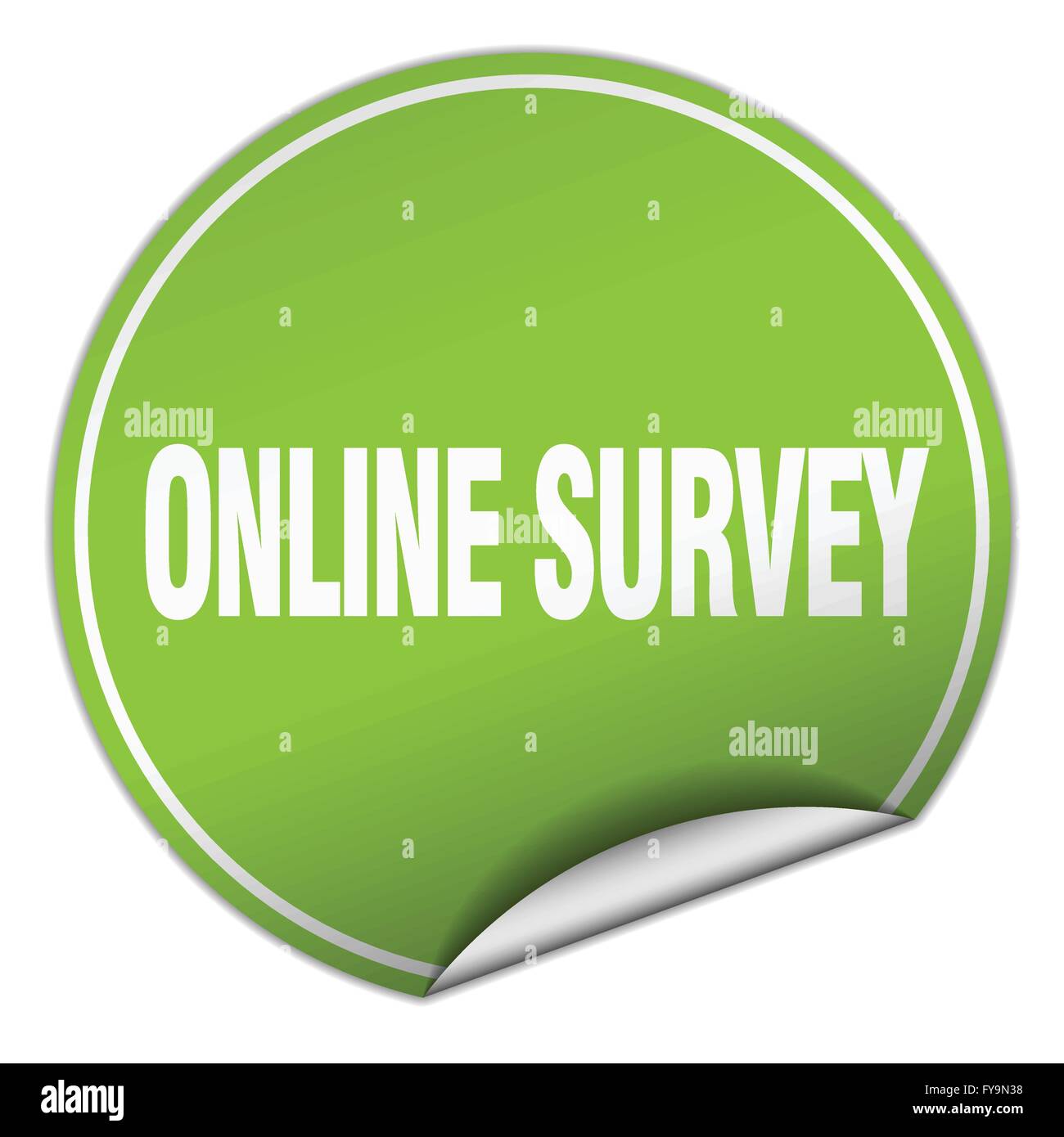 online survey round green sticker isolated on white Stock Vector Image ...