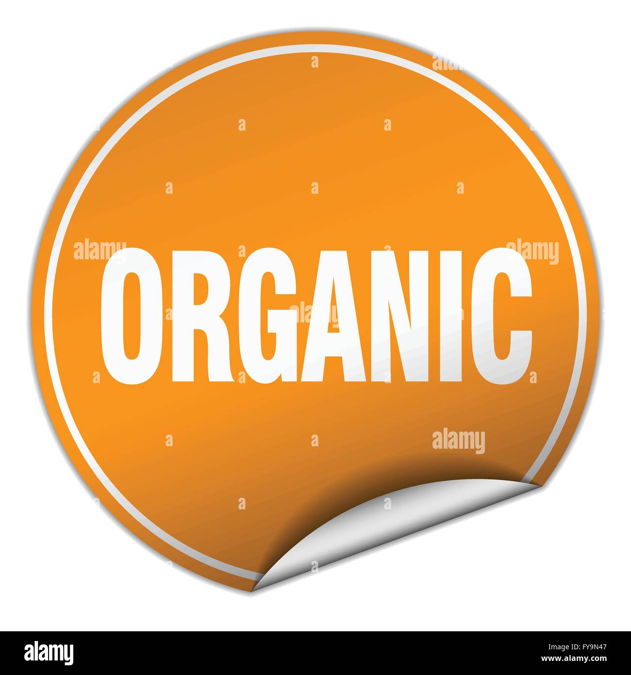 organic round orange sticker isolated on white Stock Vector Image & Art ...