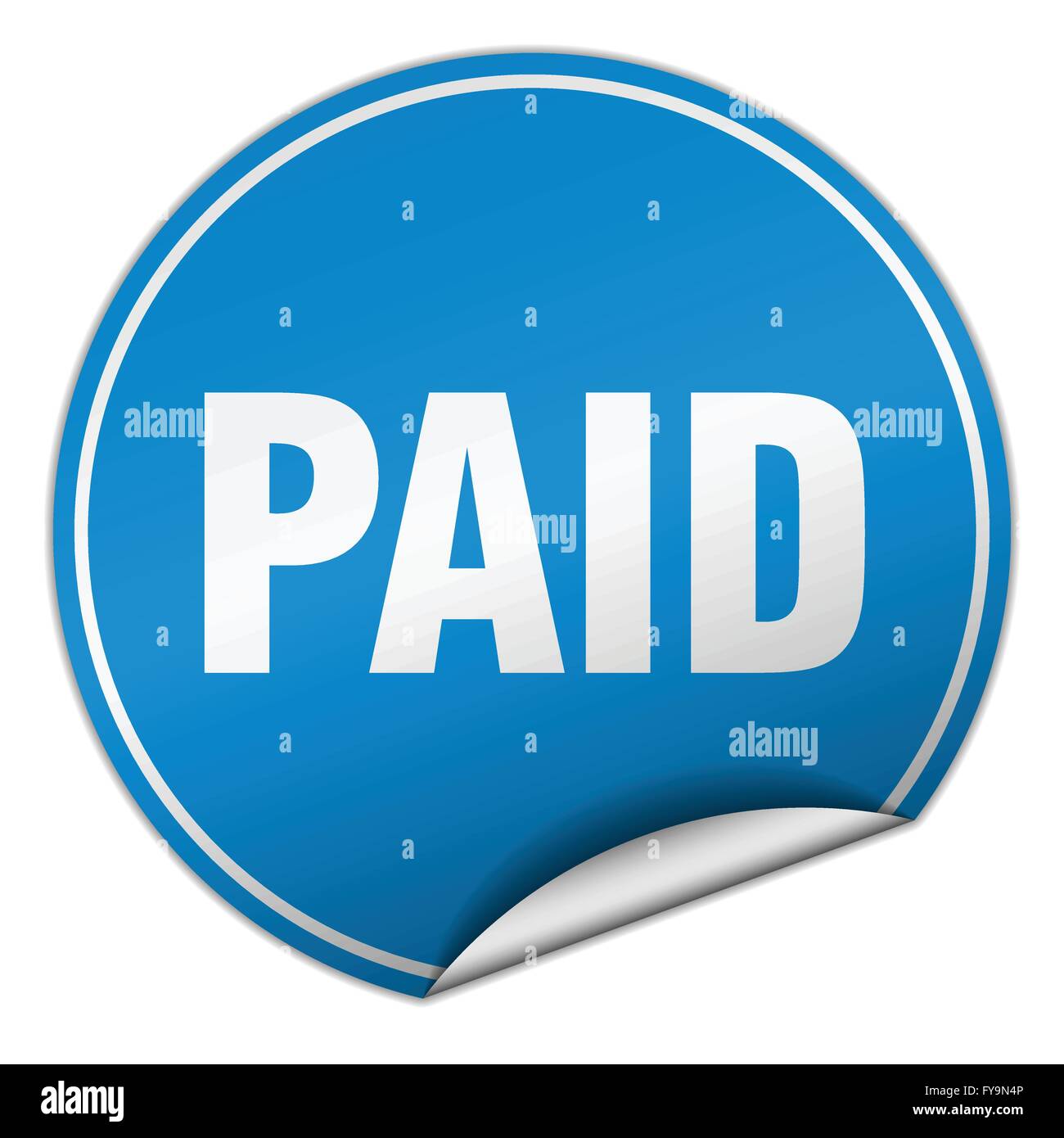 paid round blue sticker isolated on white Stock Vector Image & Art - Alamy