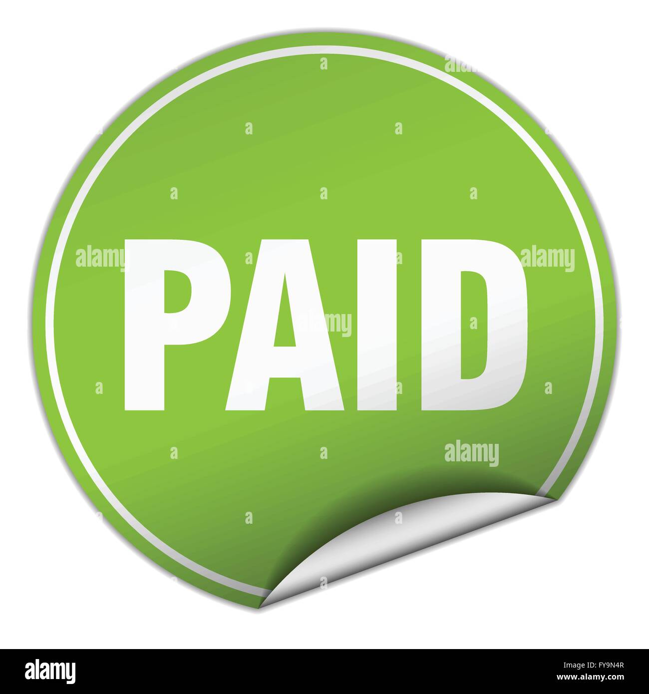 paid round green sticker isolated on white Stock Vector Image & Art - Alamy
