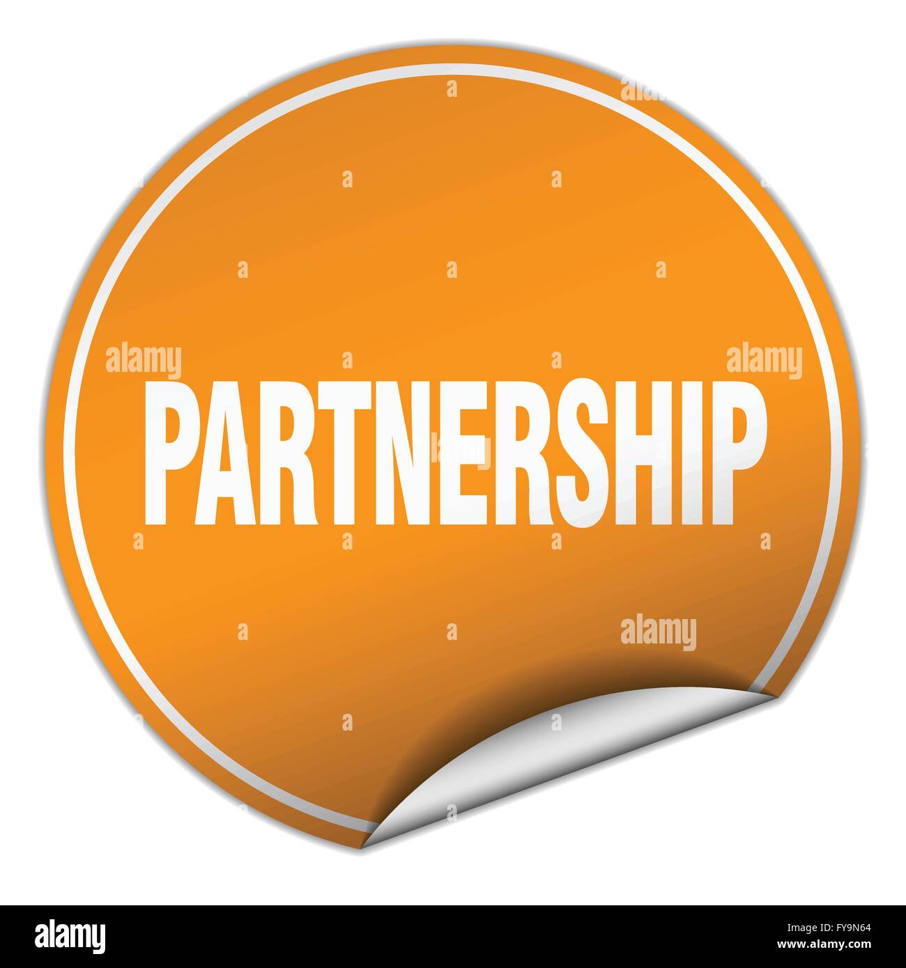 partnership round orange sticker isolated on white Stock Vector Image ...
