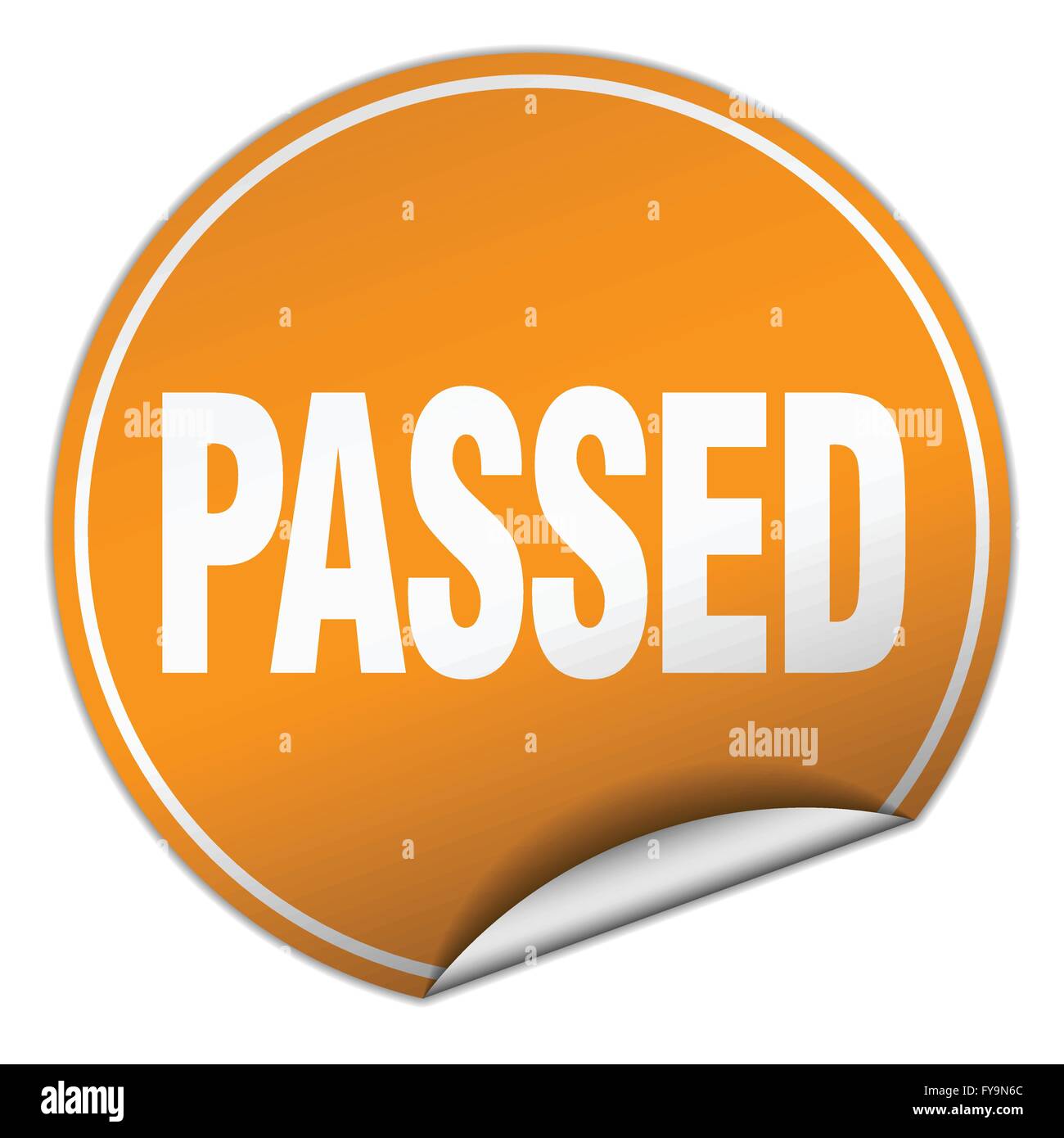 passed round orange sticker isolated on white Stock Vector Image & Art ...