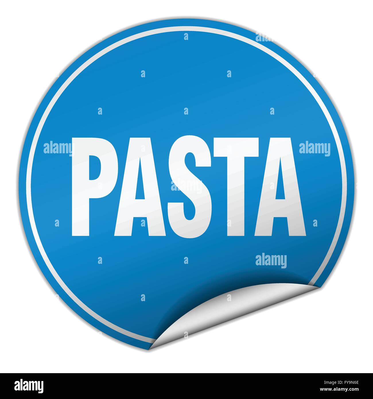 pasta round blue sticker isolated on white Stock Vector Image & Art - Alamy