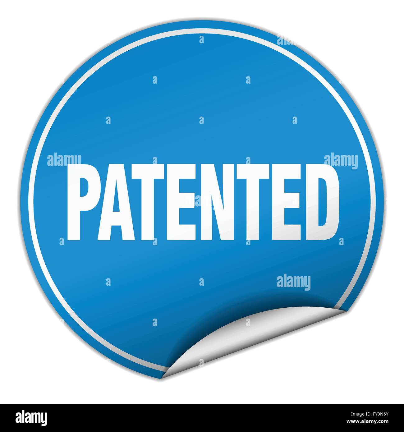 patented round blue sticker isolated on white Stock Vector Image & Art ...