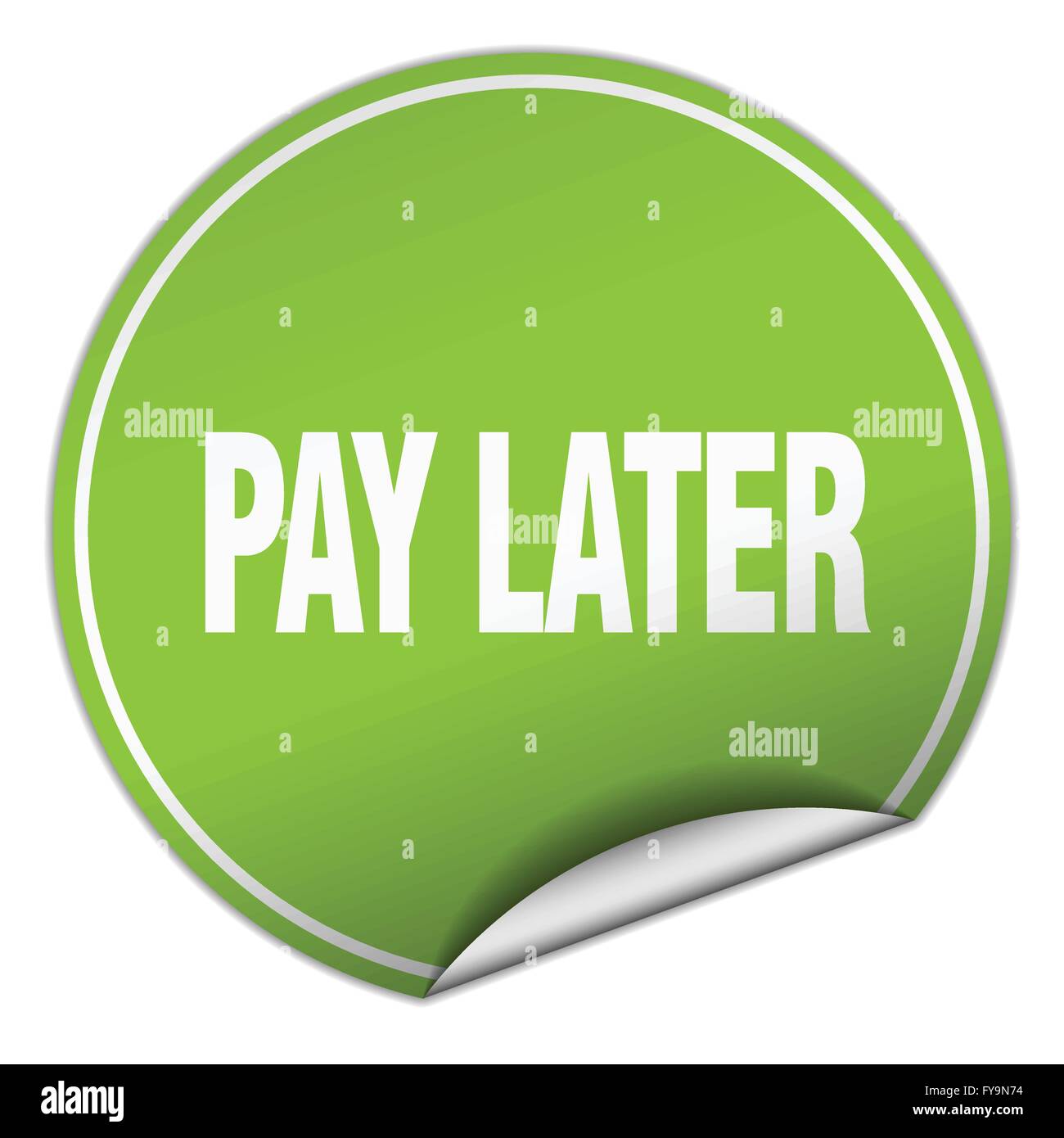 pay later round green sticker isolated on white Stock Vector Image ...