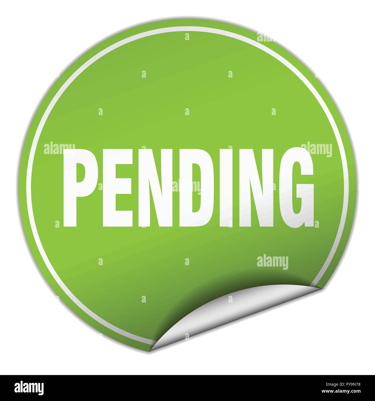 Pending round green sticker isolated hi-res stock photography and ...