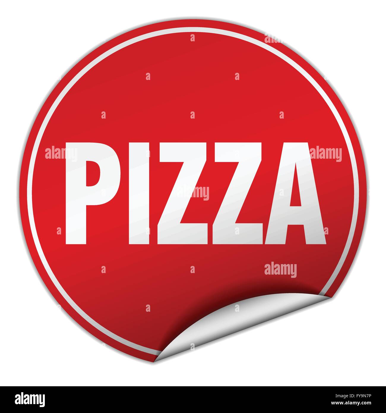 pizza round red sticker isolated on white Stock Vector Image & Art - Alamy