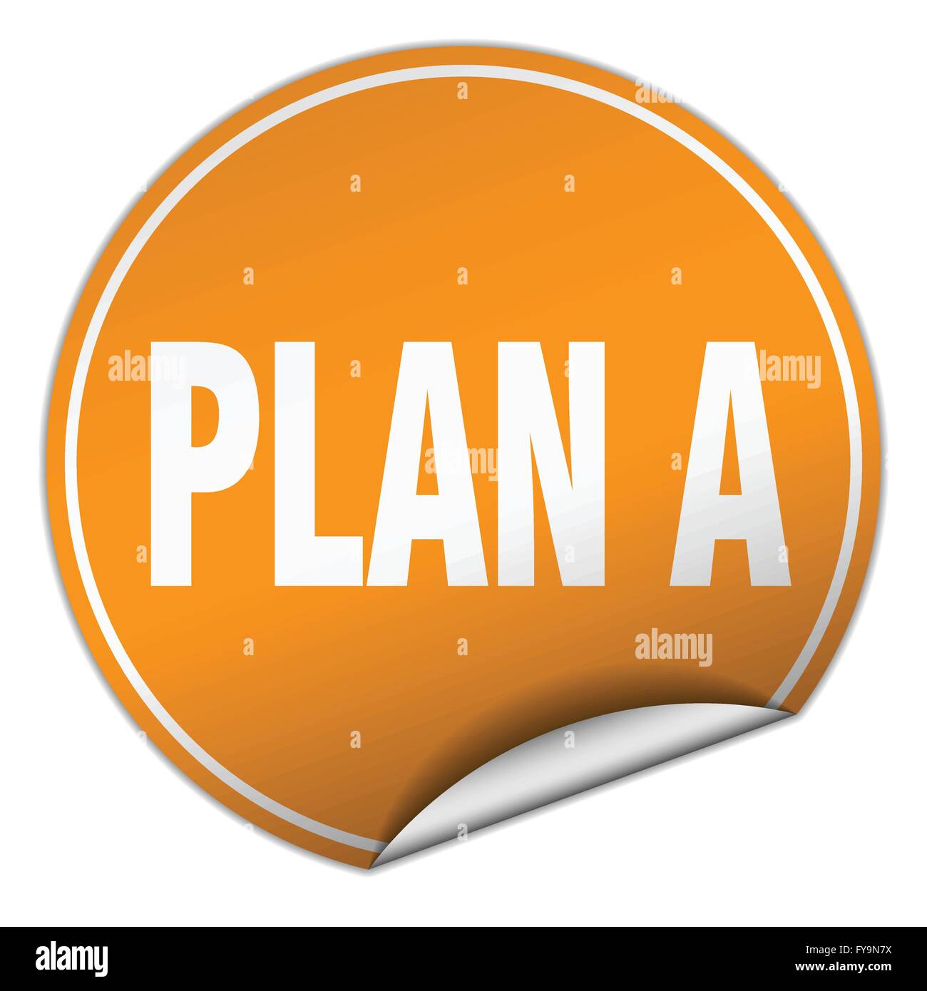 plan a round orange sticker isolated on white Stock Vector Image & Art ...
