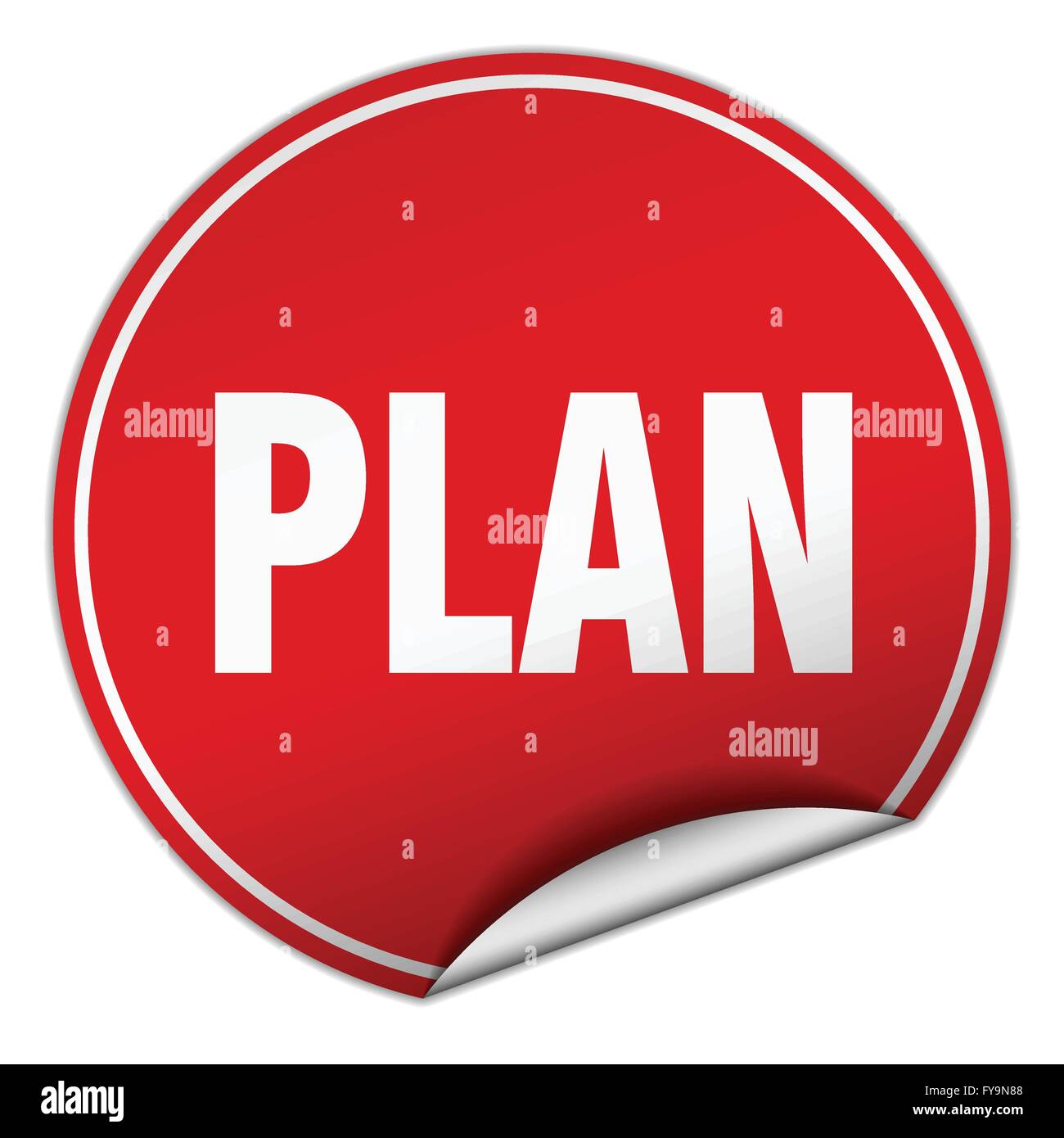 plan round red sticker isolated on white Stock Vector Image & Art - Alamy