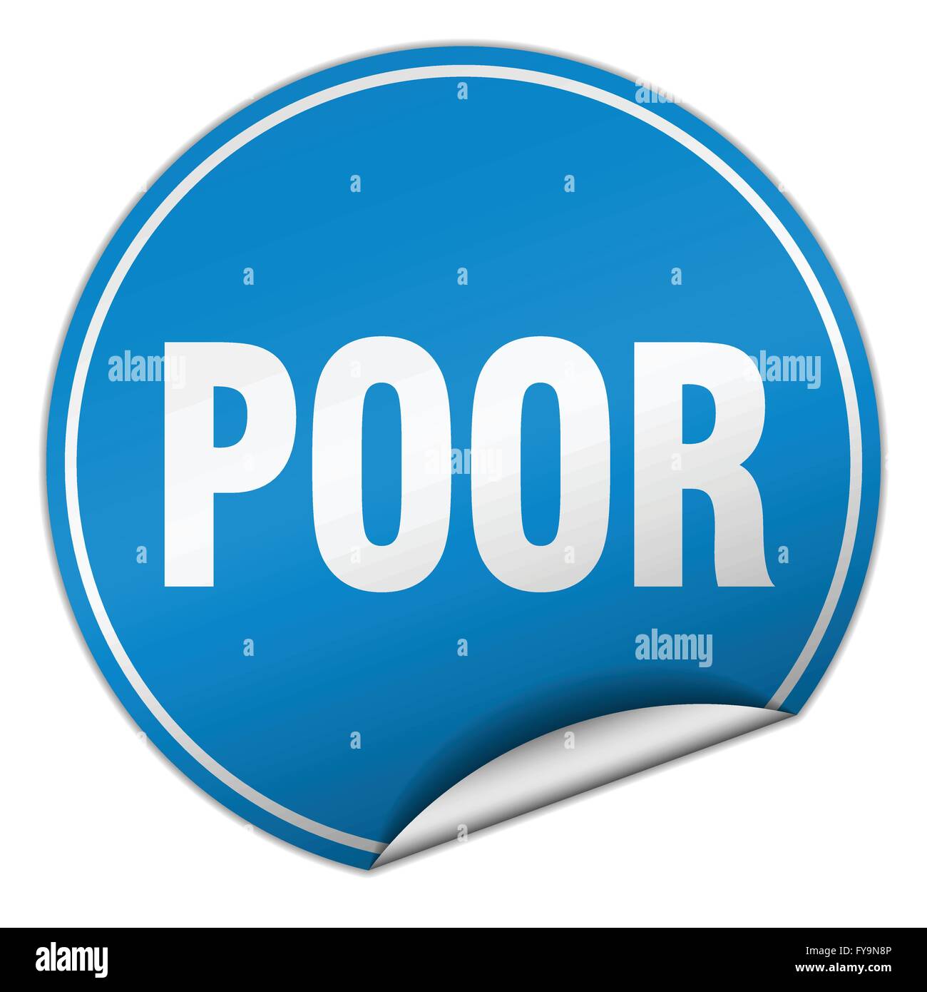 poor round blue sticker isolated on white Stock Vector Image & Art - Alamy