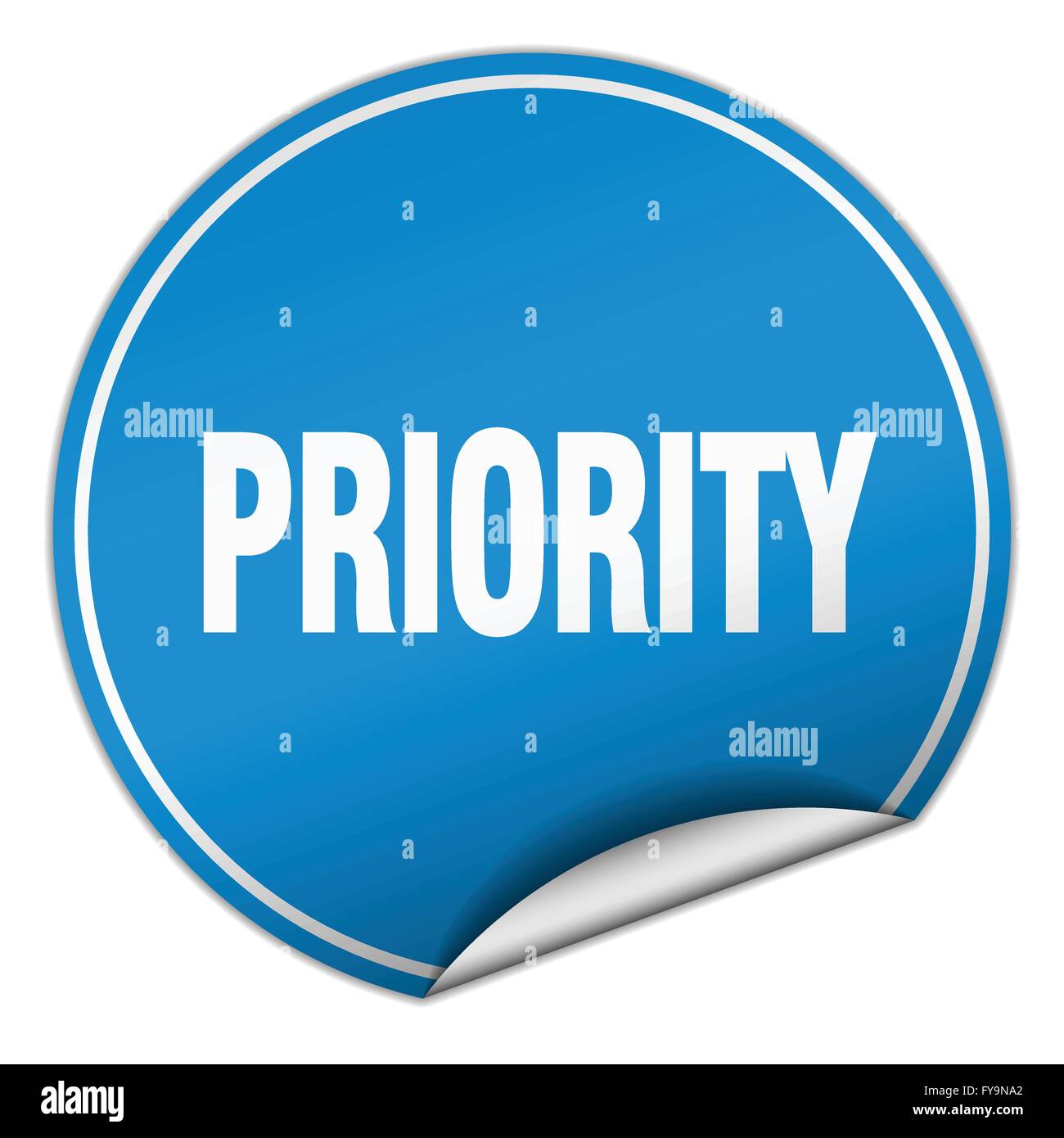 priority round blue sticker isolated on white Stock Vector Image & Art ...