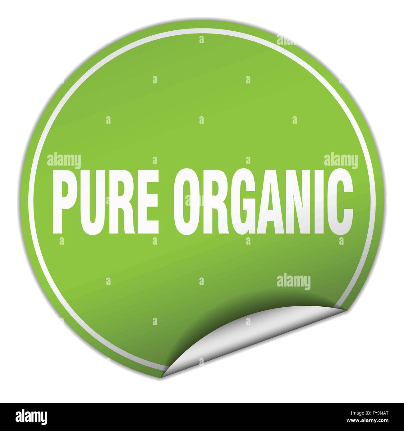 pure organic round green sticker isolated on white Stock Vector Image & Art - Alamy