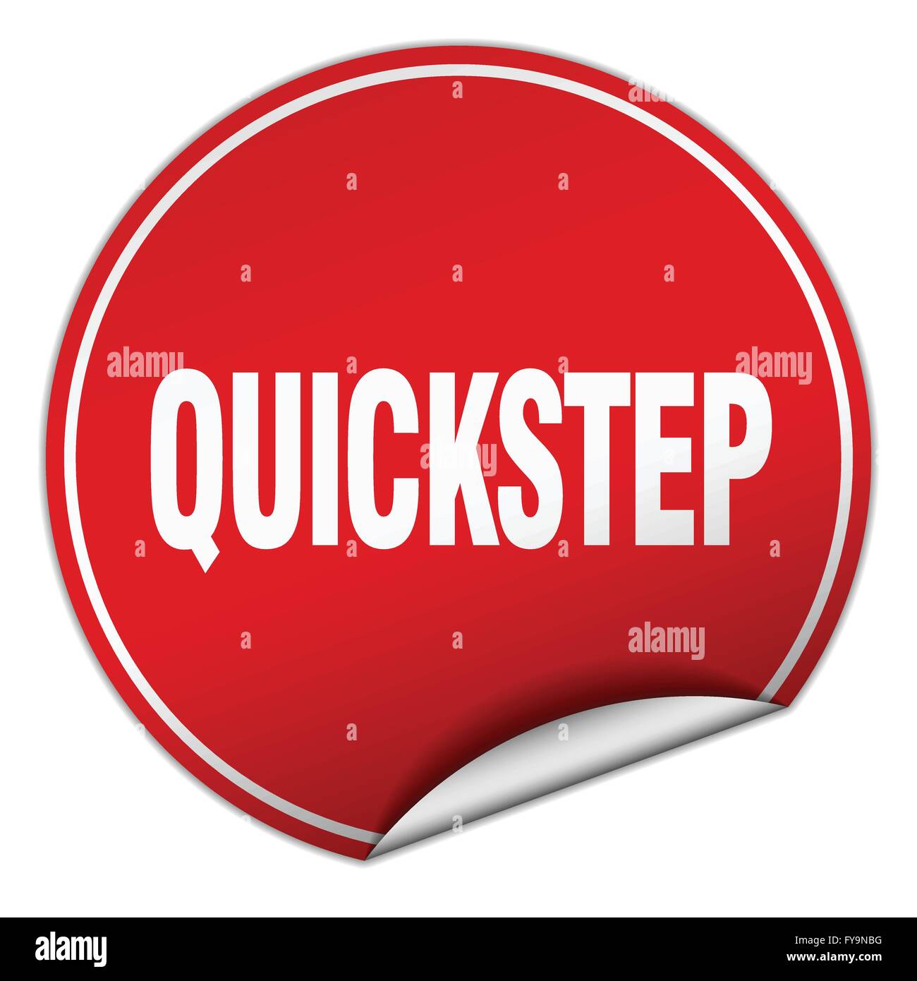 Quickstep Round Red Sticker Isolated On White Stock Vector Image Art