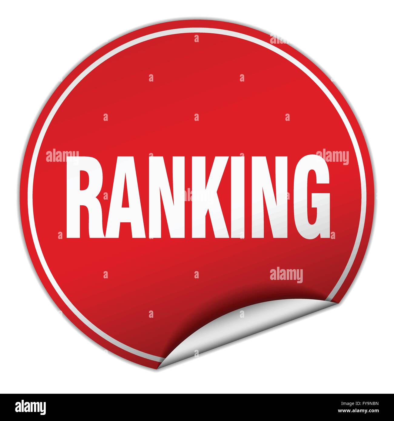 ranking round red sticker isolated on white Stock Vector Image & Art ...