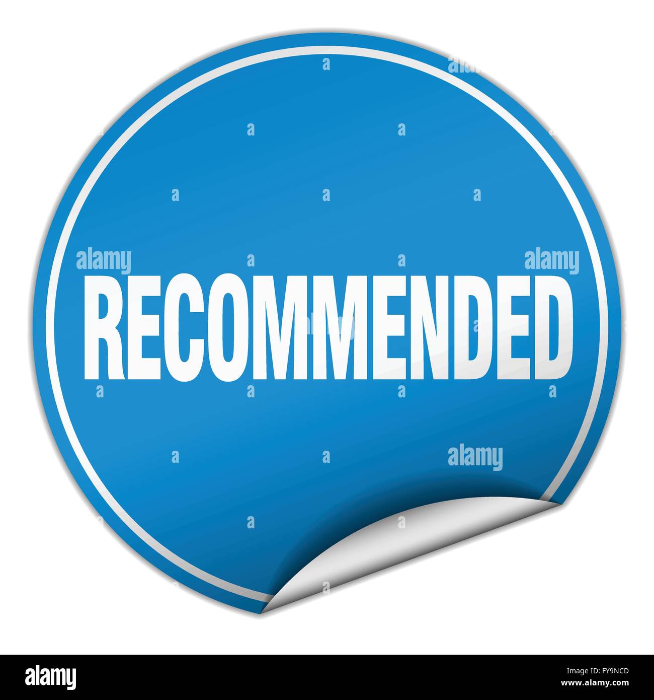 recommended round blue sticker isolated on white Stock Vector Image ...