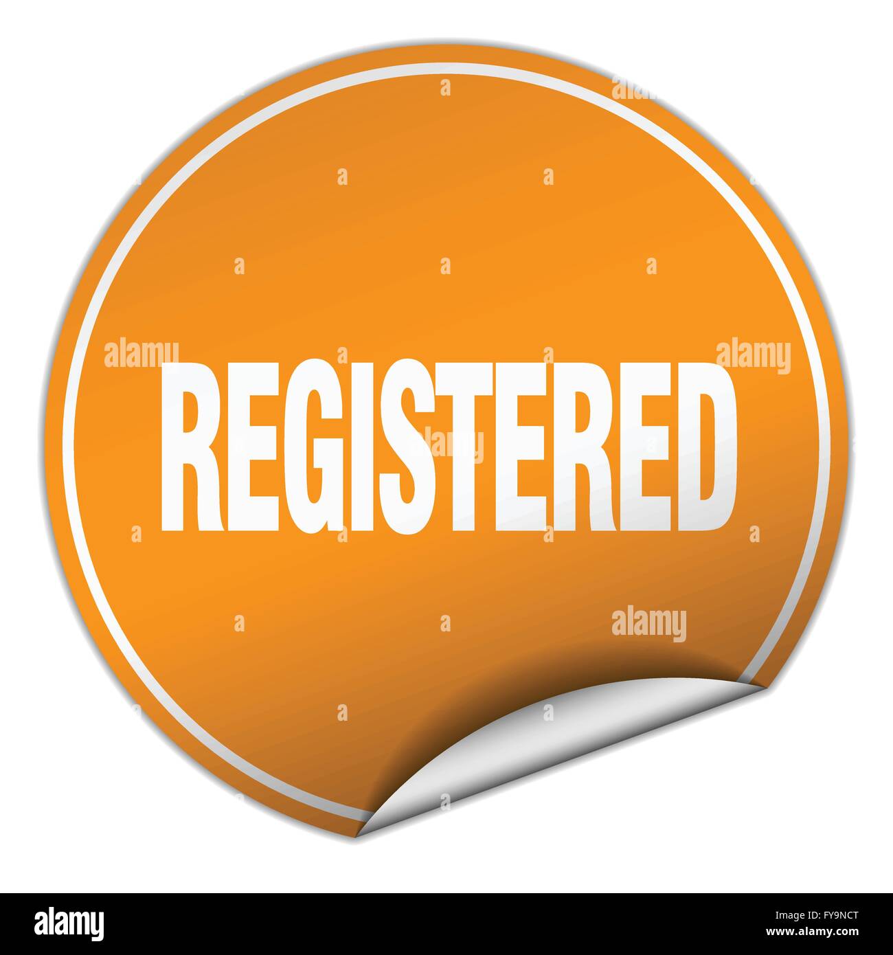registered round orange sticker isolated on white Stock Vector Image ...