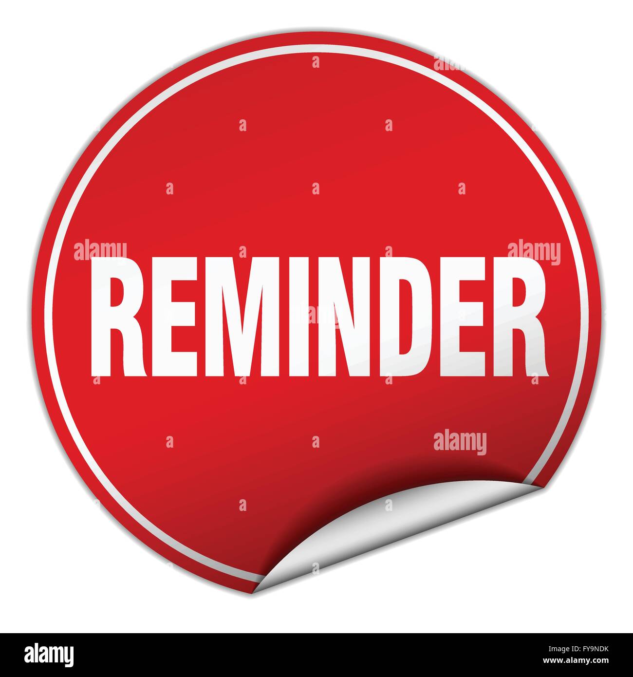 reminder round red sticker isolated on white Stock Vector Image & Art ...