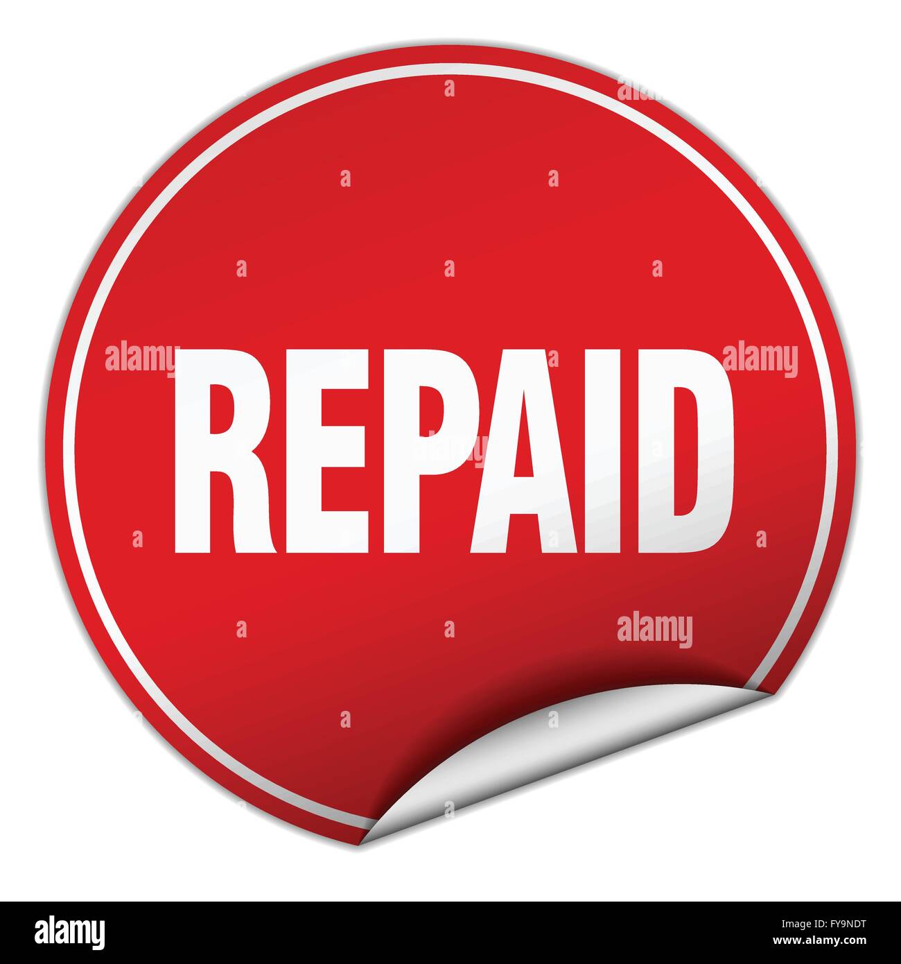 repaid round red sticker isolated on white Stock Vector Image & Art - Alamy