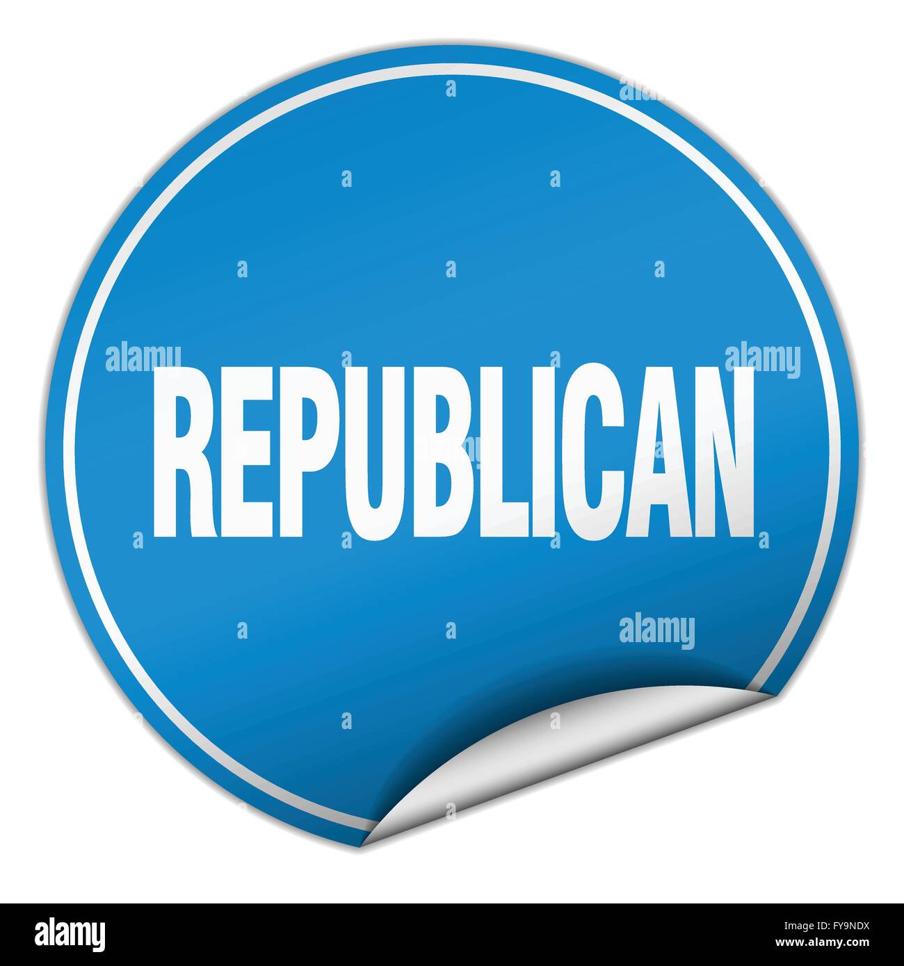 republican round blue sticker isolated on white Stock Vector Image ...